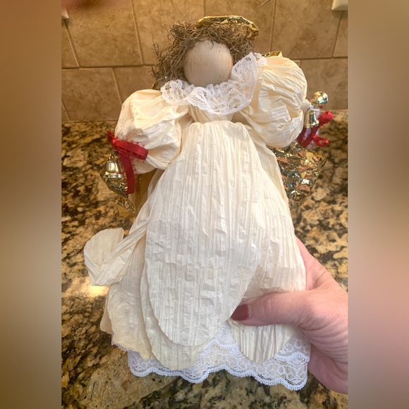 Holiday | Vintage 9s Crepe Paper Angel Tree Topper | Poshmark